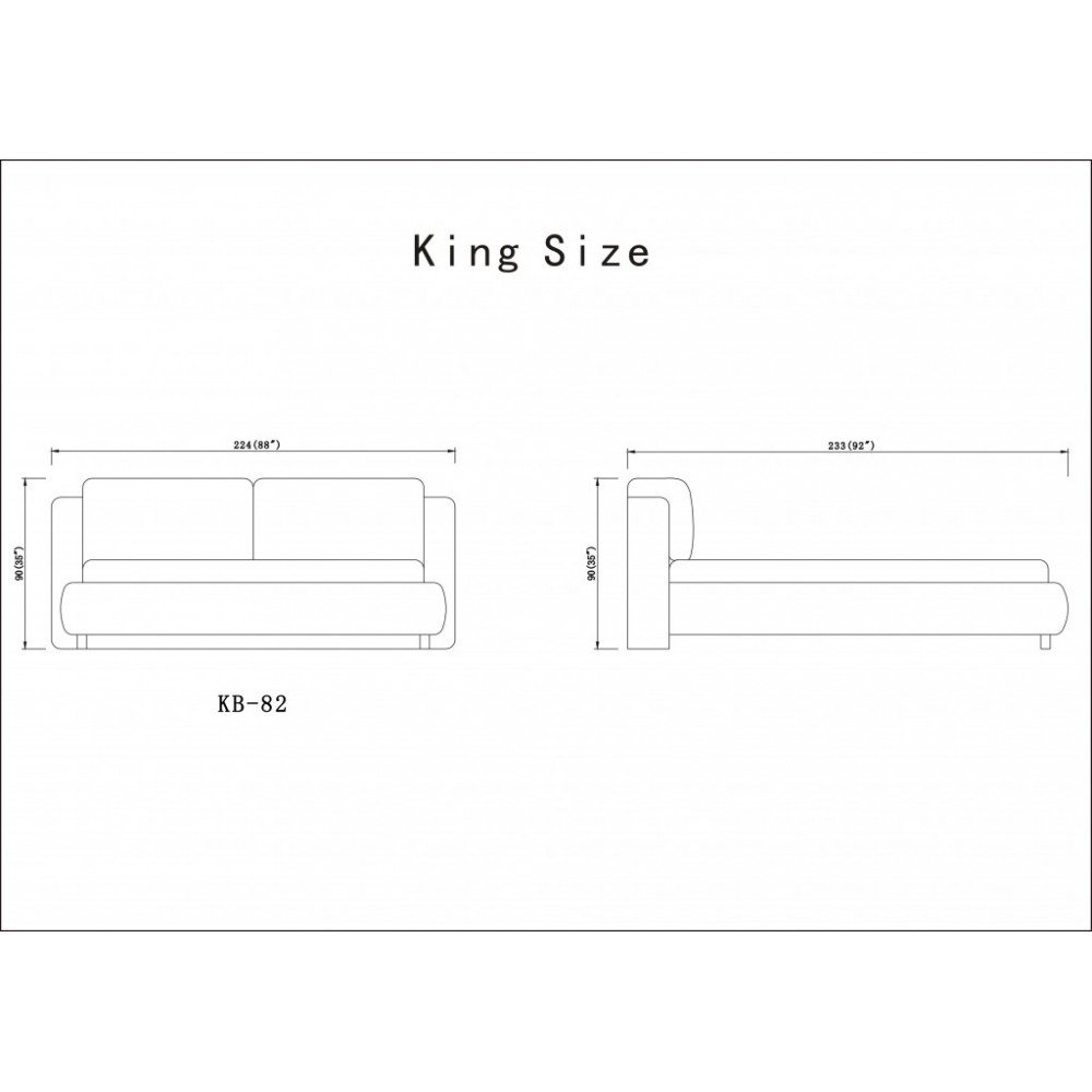 Wholesale DeRucci Bed Frame KB-82 (Gray)
