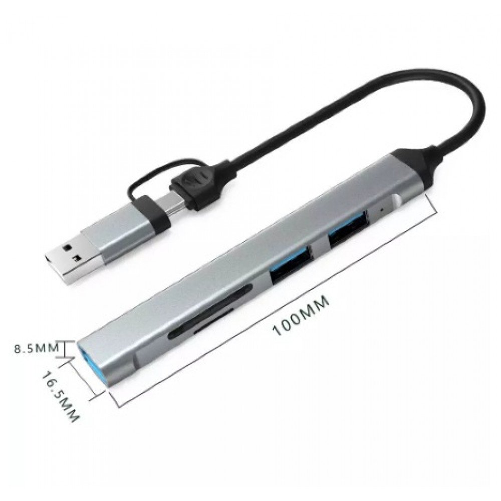 Wholesale 5-in-1 USB 3.0 Multi USB-C Data Cable Hub with SD / Micro SD ...