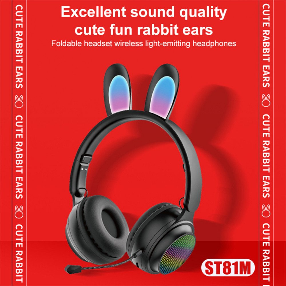 Wholesale Cute Bunny Ear Bluetooth Wireless Foldable Headphone Headset ...