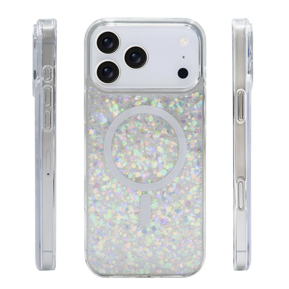 silver glitter iphone case