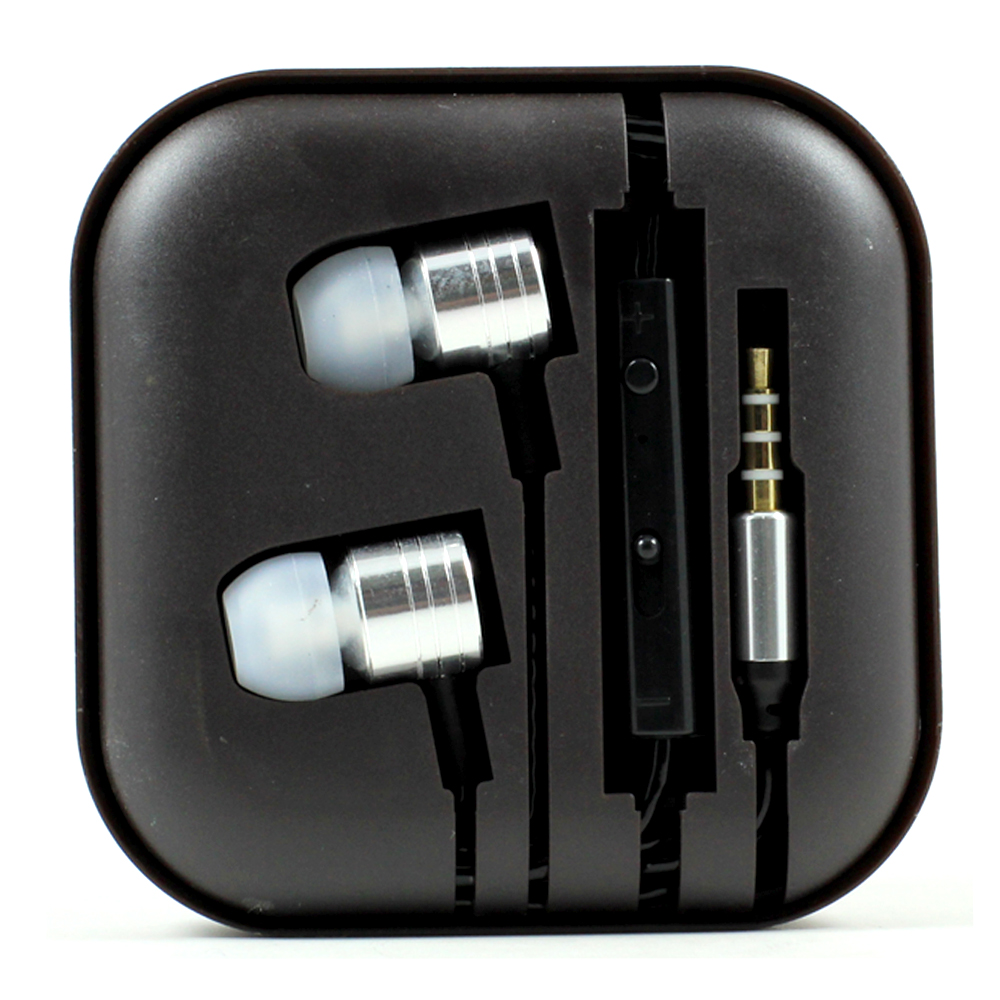 Wholesale Metallic Style Stereo Earphone Headset with Mic and Volume ...